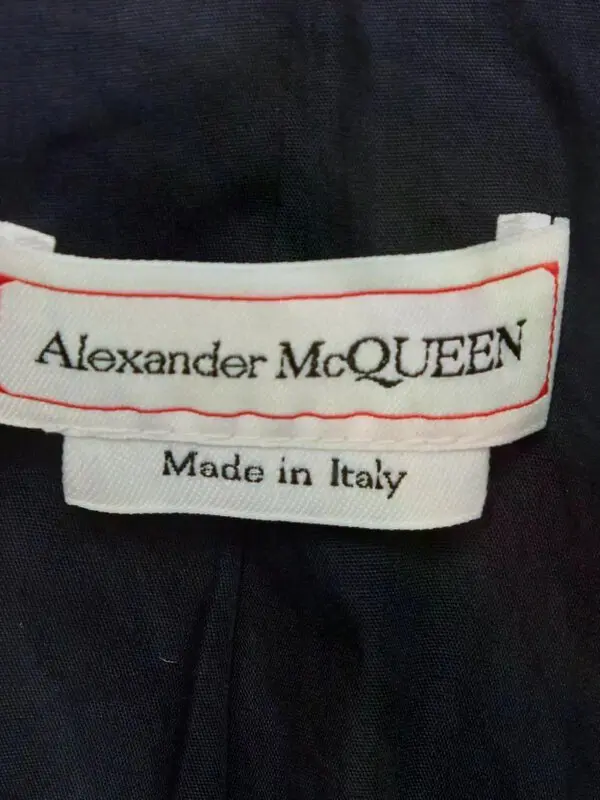 Alexander McQueen Navy Contrast Stitch Suit