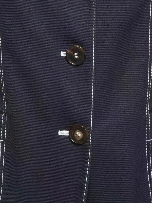 Alexander McQueen Navy Contrast Stitch Suit