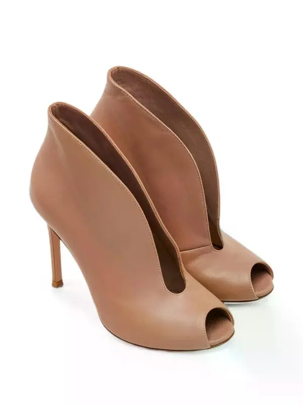 GIANVITO ROSSI Vamp Peep-toe Ankle Boots - Neutrals