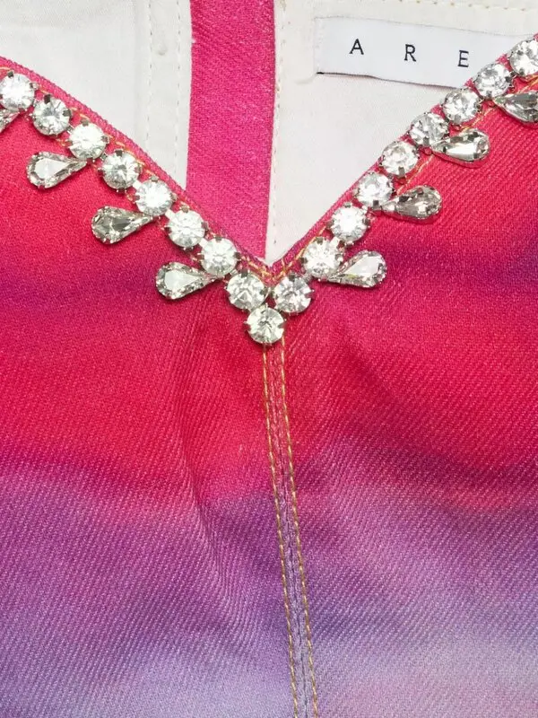 AREA Ombre Crystal-embellished Top