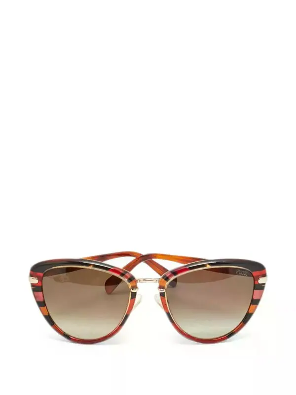 Emilio Pucci Cat-eye Sunglasses With Striped Pattern - Red