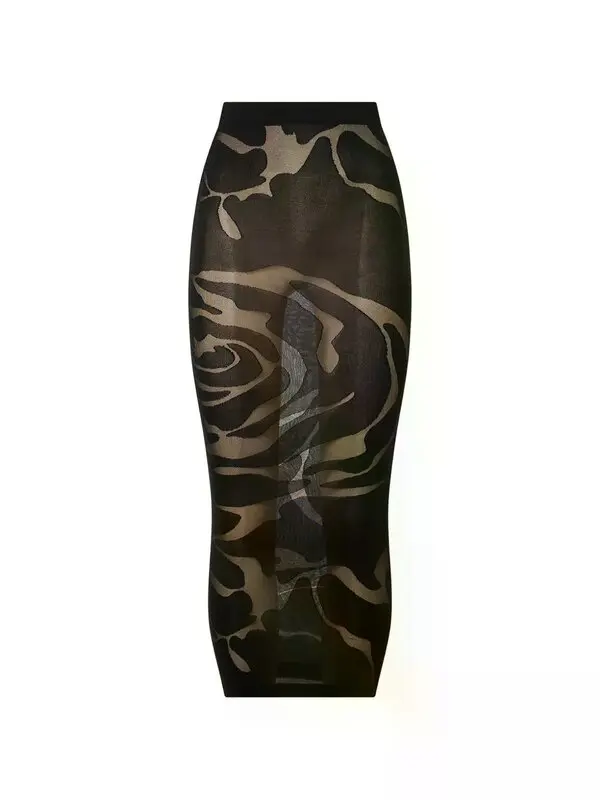 Wolford Rose Shadow Fitted Midi Skirt