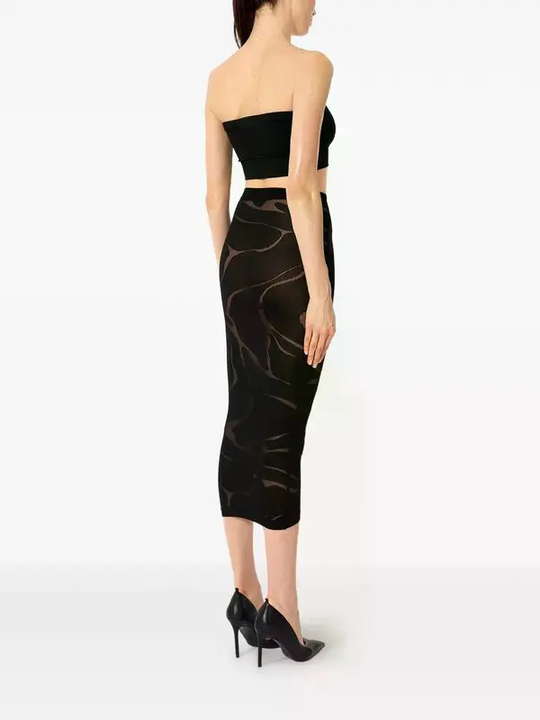 Wolford Rose Shadow Fitted Midi Skirt