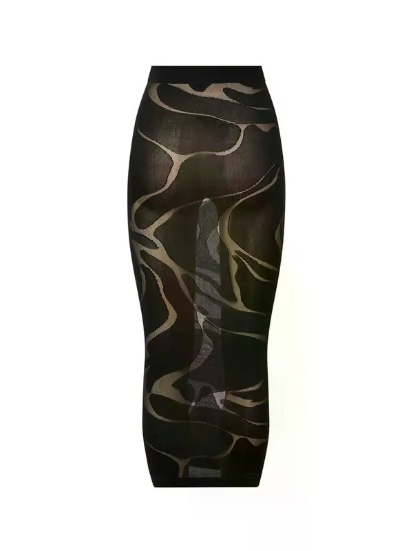 Wolford Rose Shadow Fitted Midi Skirt