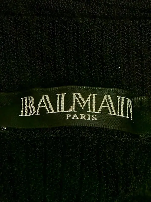Balmain Long-sleeved Ribbed Mini Dress