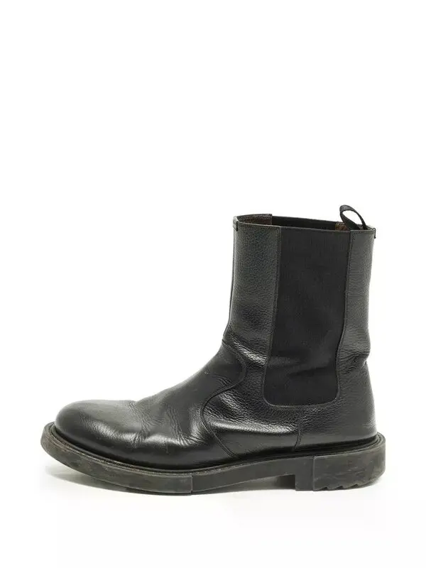 FERRAGAMO Round-toe Leather Chelsea Boots