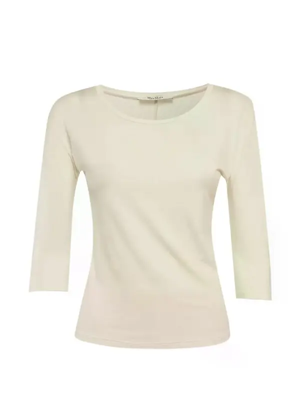 Max Mara Cream Jersey Crew Neck T-shirt - Neutrals