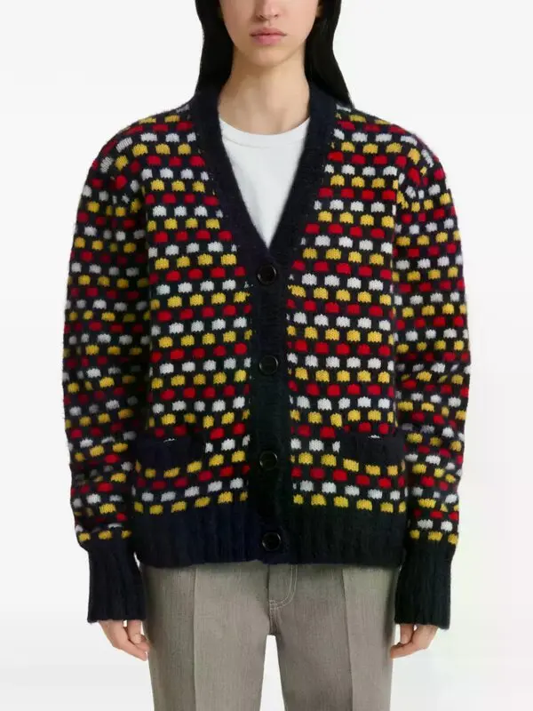 Marni Jacquard Shetland Wool Cardigan