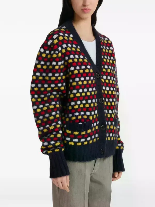 Marni Jacquard Shetland Wool Cardigan