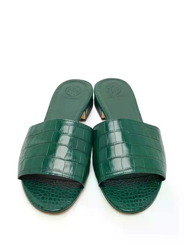 Tory Burch Croc-embossed Flat Slides