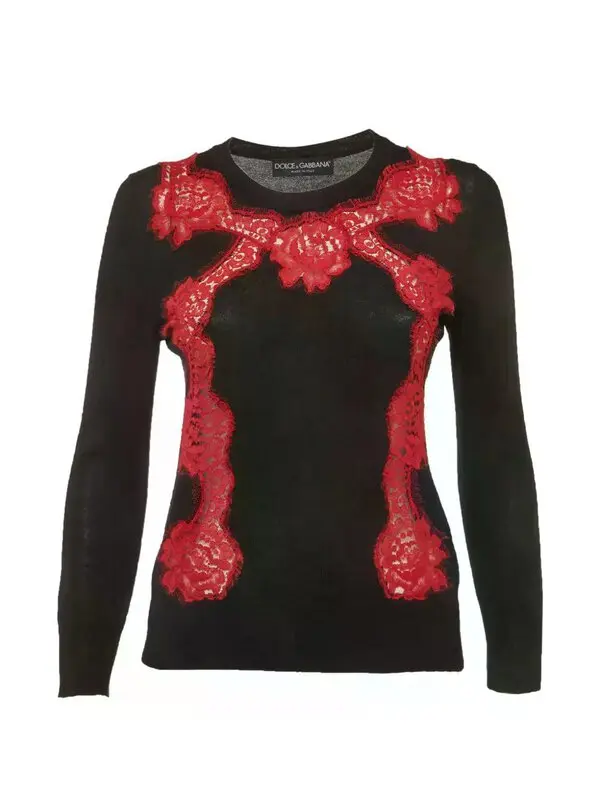 Dolce & Gabbana Lace Trim Sweater