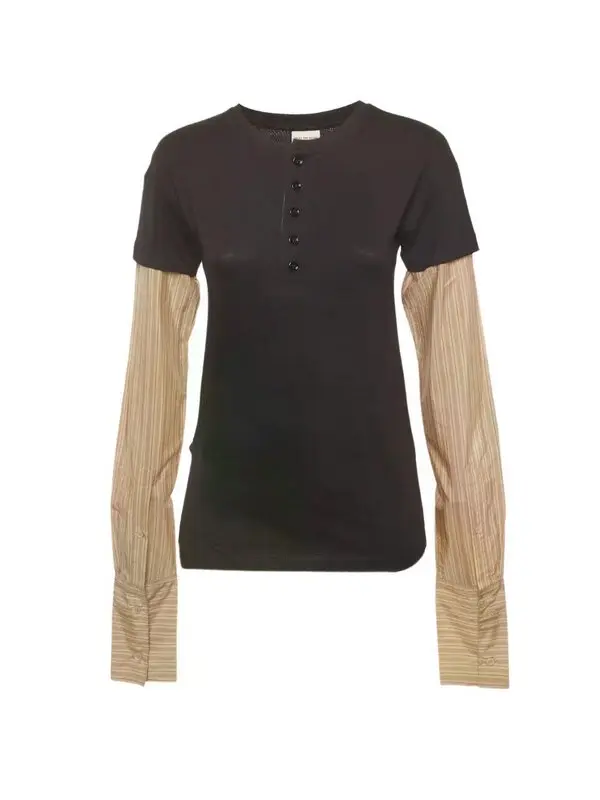 Dries Van Noten Striped Sleeve Layered Top