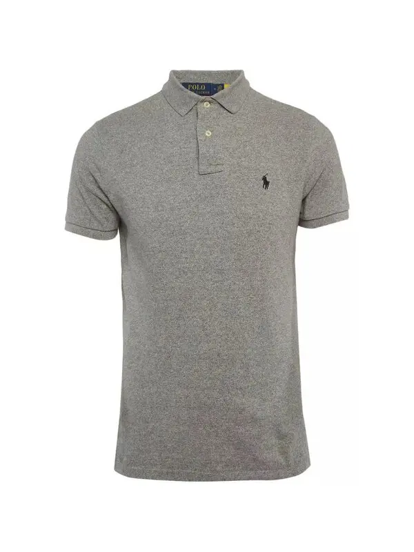 Polo Ralph Lauren Pique Embroidered-logo Polo Shirt - Grey
