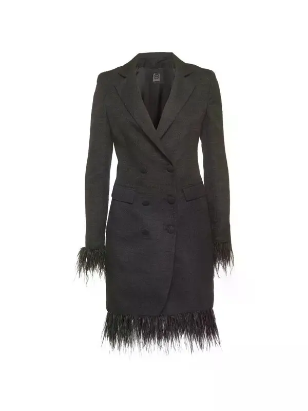 8 BY YOOX Tweed Feather-trim Mini Dress