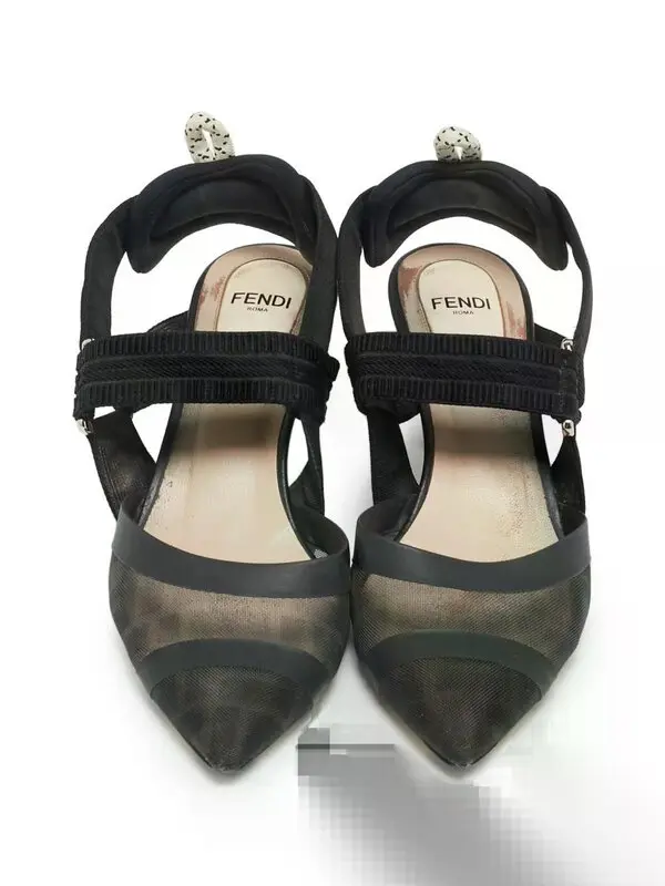 Fendi Colibri Mesh Slingback Pumps