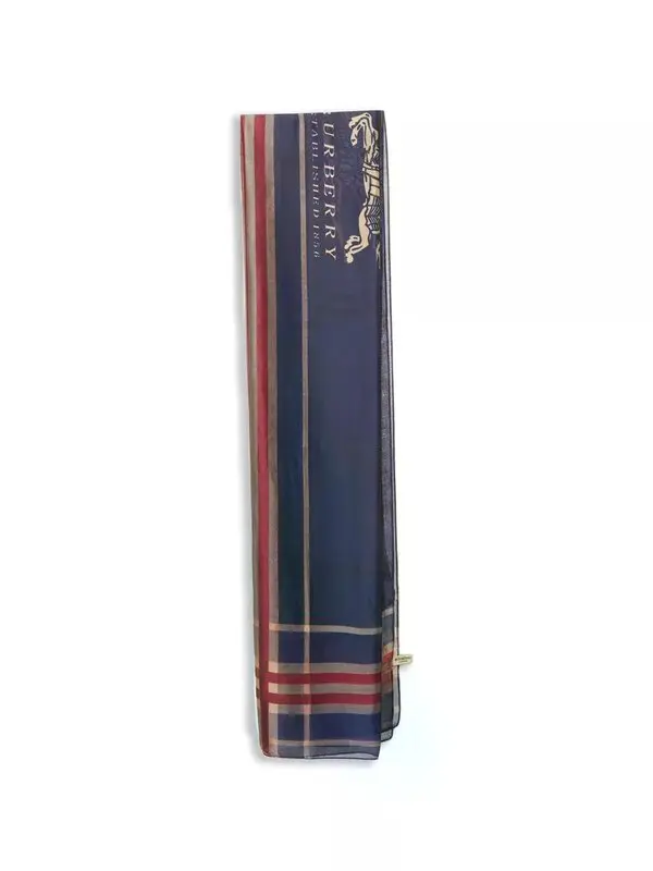 Burberry Check-pattern Silk Scarf - Blue