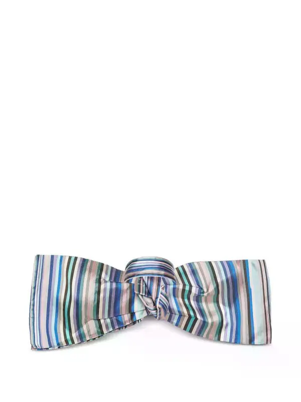Dior Striped Twist Bow Tie - Blue