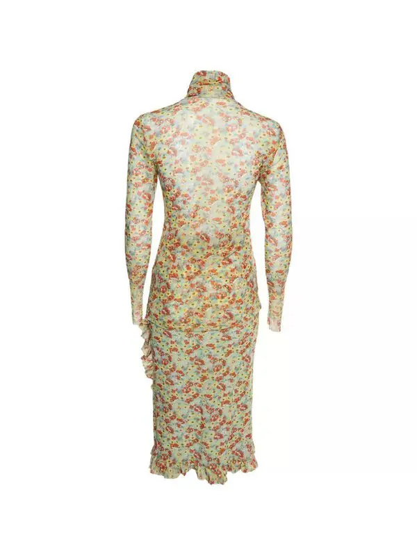GANNI Floral-print Mesh Blouse And Skirt Set