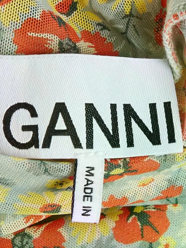 GANNI Floral-print Mesh Blouse And Skirt Set