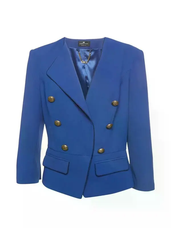 Elisabetta Franchi Double-breasted Blazer With Peplum Hem