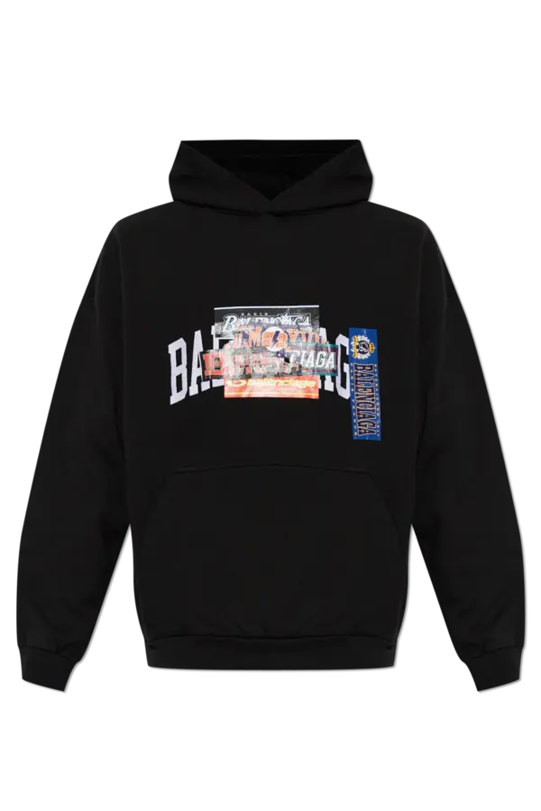 Balenciaga Sweatshirt With Colorful Print - Black