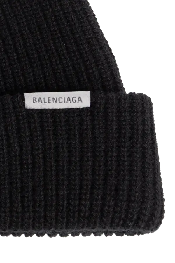 Balenciaga Wool Beanie With Logo