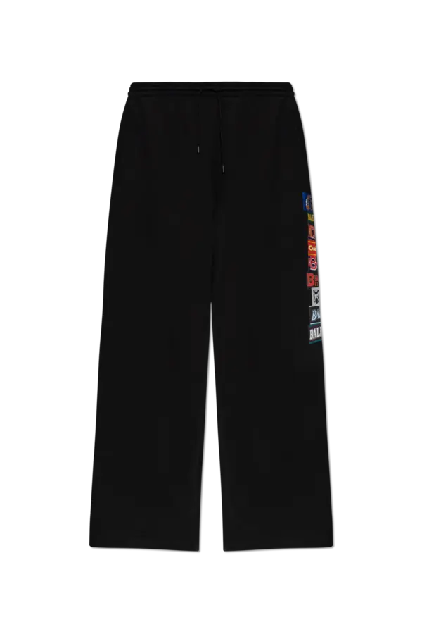 Balenciaga Sweatpants With Print - Black