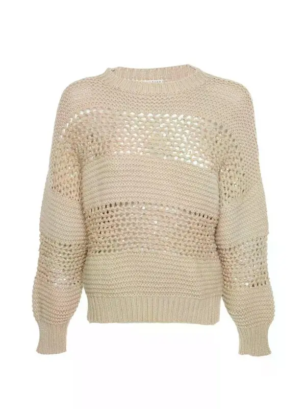 Brunello Cucinelli Open-knit Sequin Sweater