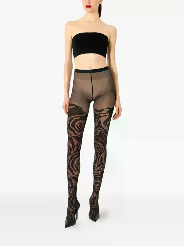 Wolford Rose Pattern Sheer Tights