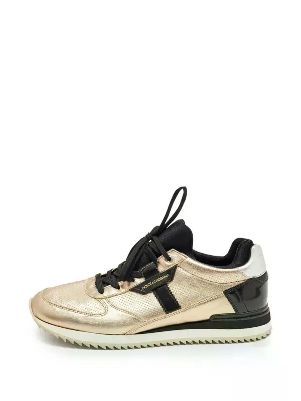 Dolce & Gabbana Perforated Leather Lace-up Sneakers