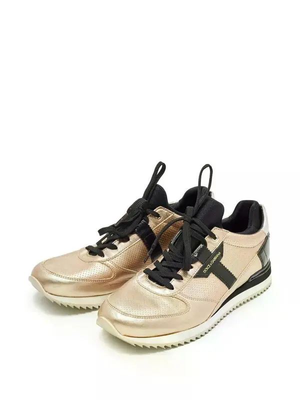 Dolce & Gabbana Perforated Leather Lace-up Sneakers