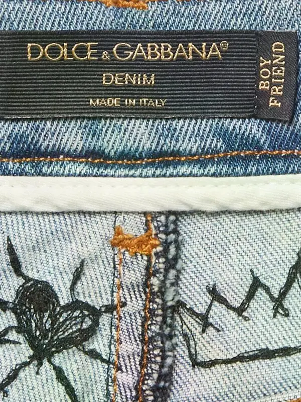 Dolce & Gabbana Embroidered Boyfriend Jeans
