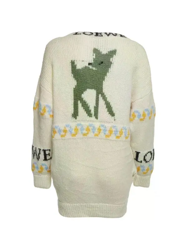Loewe Intarsia Knit V-neck Cardigan