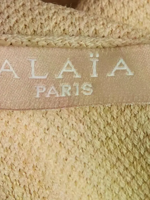 Alaïa Beige Canvas Sleeveless Crop Top