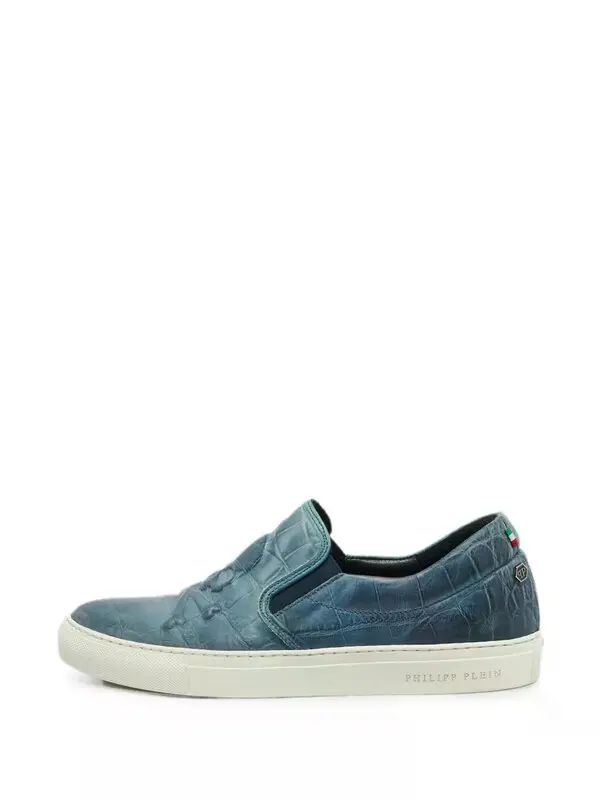 Philipp Plein Croc-embossed Slip-on Sneakers