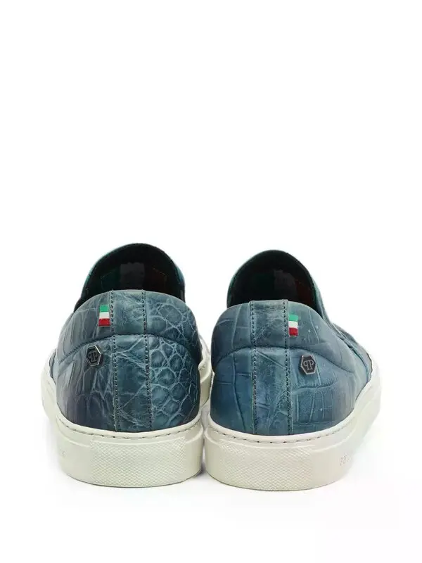 Philipp Plein Croc-embossed Slip-on Sneakers