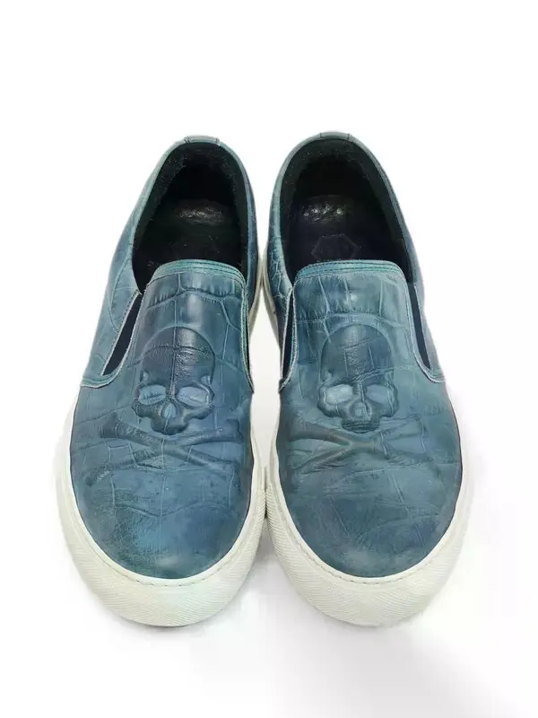 Philipp Plein Croc-embossed Slip-on Sneakers