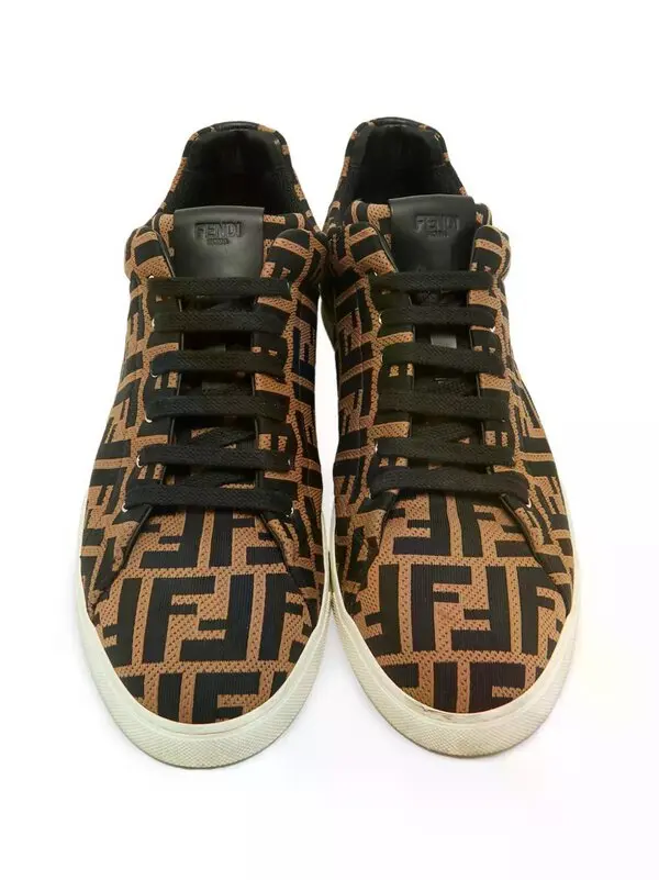 Fendi Zucca Pattern Lace-up Sneakers
