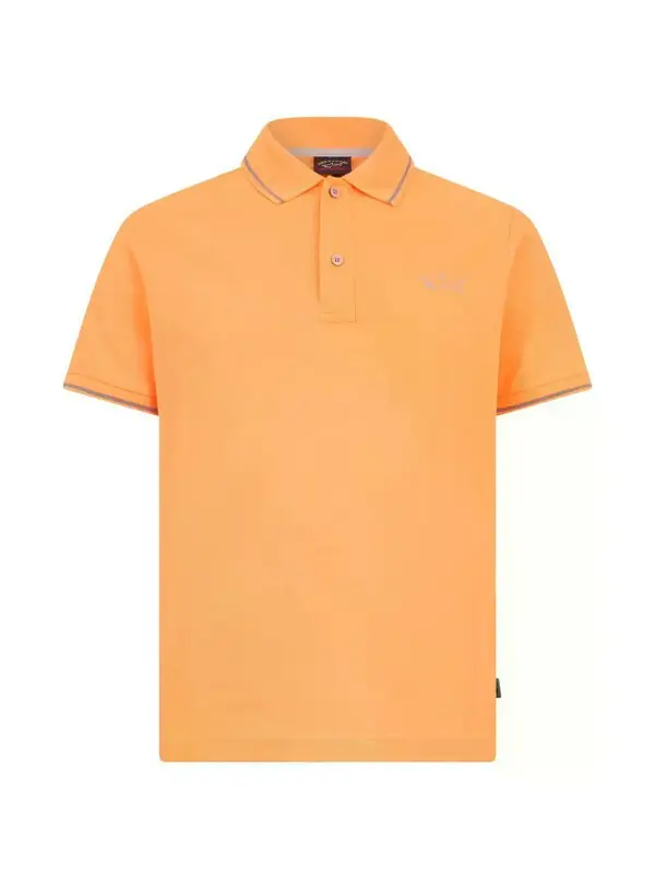 Paul & Shark Logo-embroidered Short-sleeve Polo Shirt - Orange