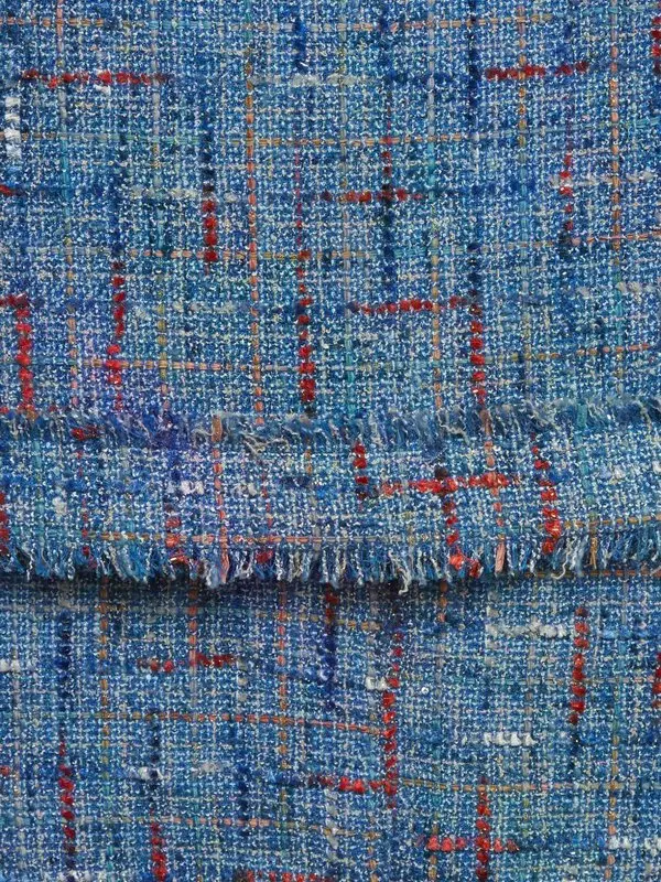 Balmain Tweed Denim-panel Mini Skirt Set - Blue