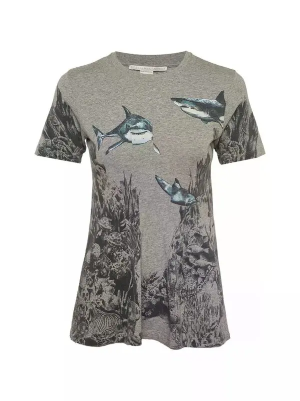 Stella McCartney Cotton Shark Print T-shirt