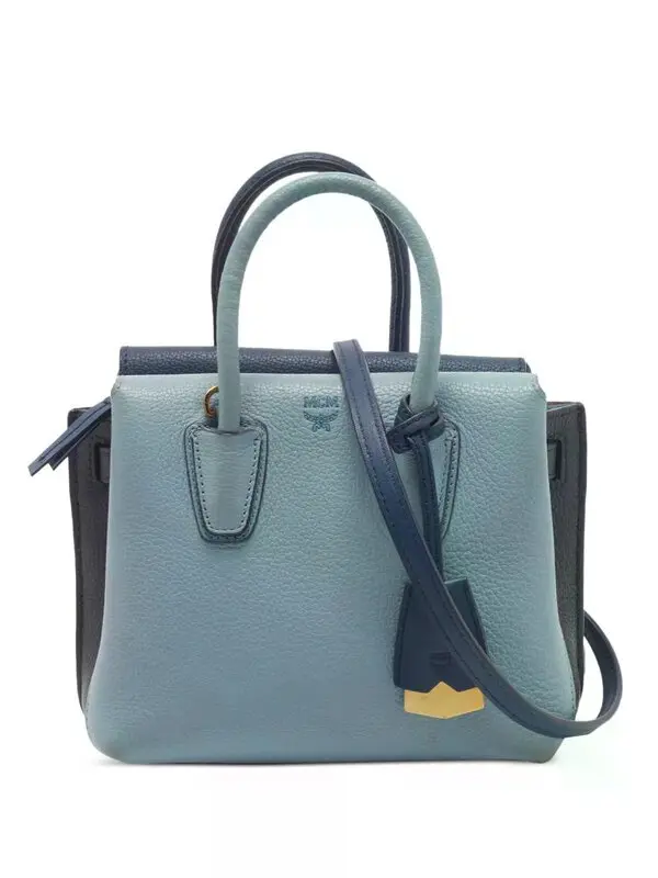 Mcm Mini Milla Park Avenue Leather Tote Bag - Blue