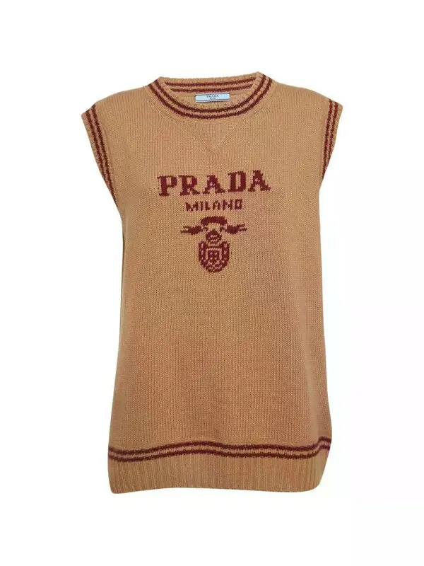 Prada Logo Detail Sleeveless Sweater