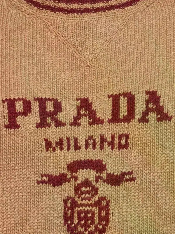 Prada Logo Detail Sleeveless Sweater