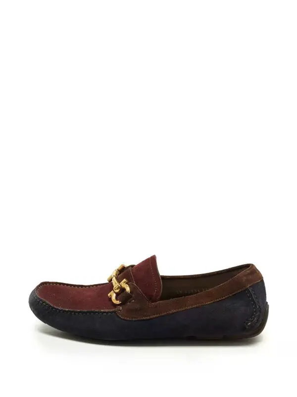 FERRAGAMO Gancini Suede Loafers - Blue
