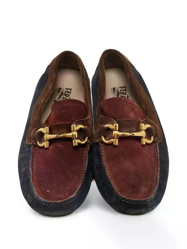 FERRAGAMO Gancini Suede Loafers - Blue