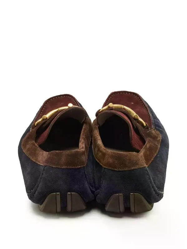 FERRAGAMO Gancini Suede Loafers - Blue