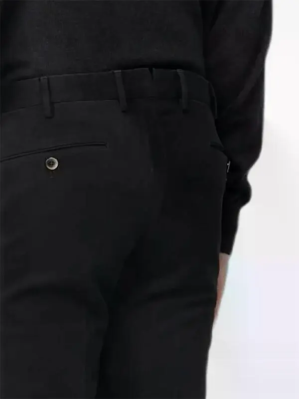 PT TORINO Straight-leg Cotton Trousers - Black
