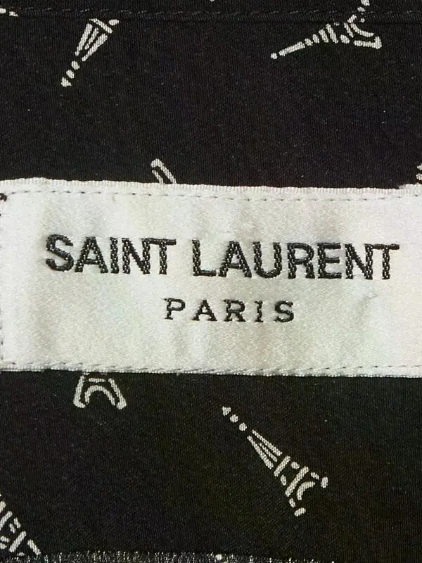 Saint Laurent Eiffel Tower Print Silk Shirt