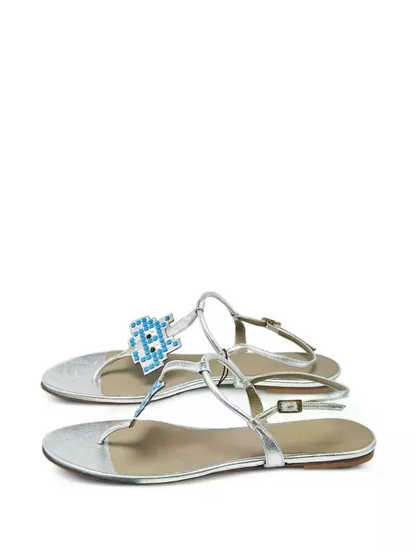 ANYA HINDMARCH Pixelated Figure Thong Sandals